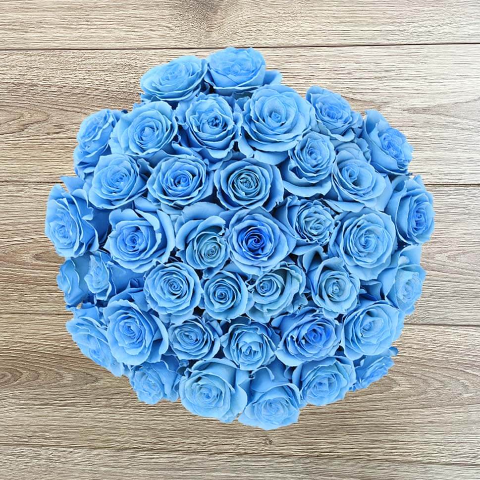 Sky Blue Roses Bouquet | Fresh Roses Delivery – Rosaholics